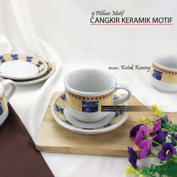 Jual Cangkir Keramik SNI merk Sango 9 Motif Warna Cantik Gelas Minum ...