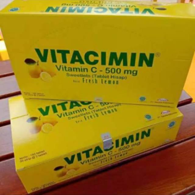 Jual VITACIMIN 1BOX KARDUS ISI 100 KAPLET DIJAMIN READY LEMON TROPICAL ...