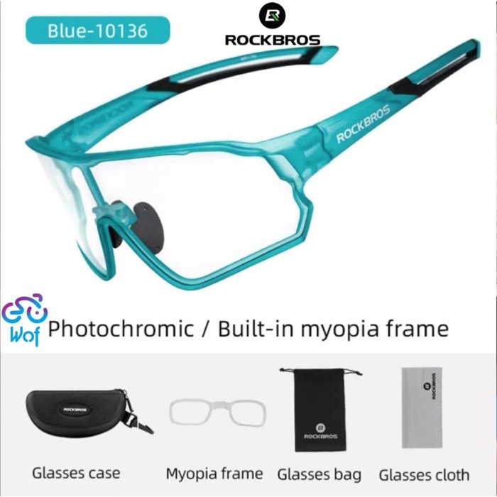Jual ROCKBROS 10136 Kacamata Sepeda Bicycle Photochromic Sunglasses Blue | Shopee Indonesia