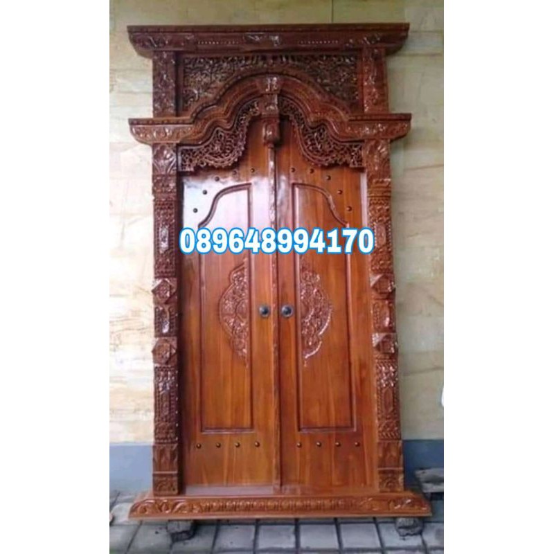 Jual pintu gebyok pintu ukir kayu jati finishing | Shopee Indonesia