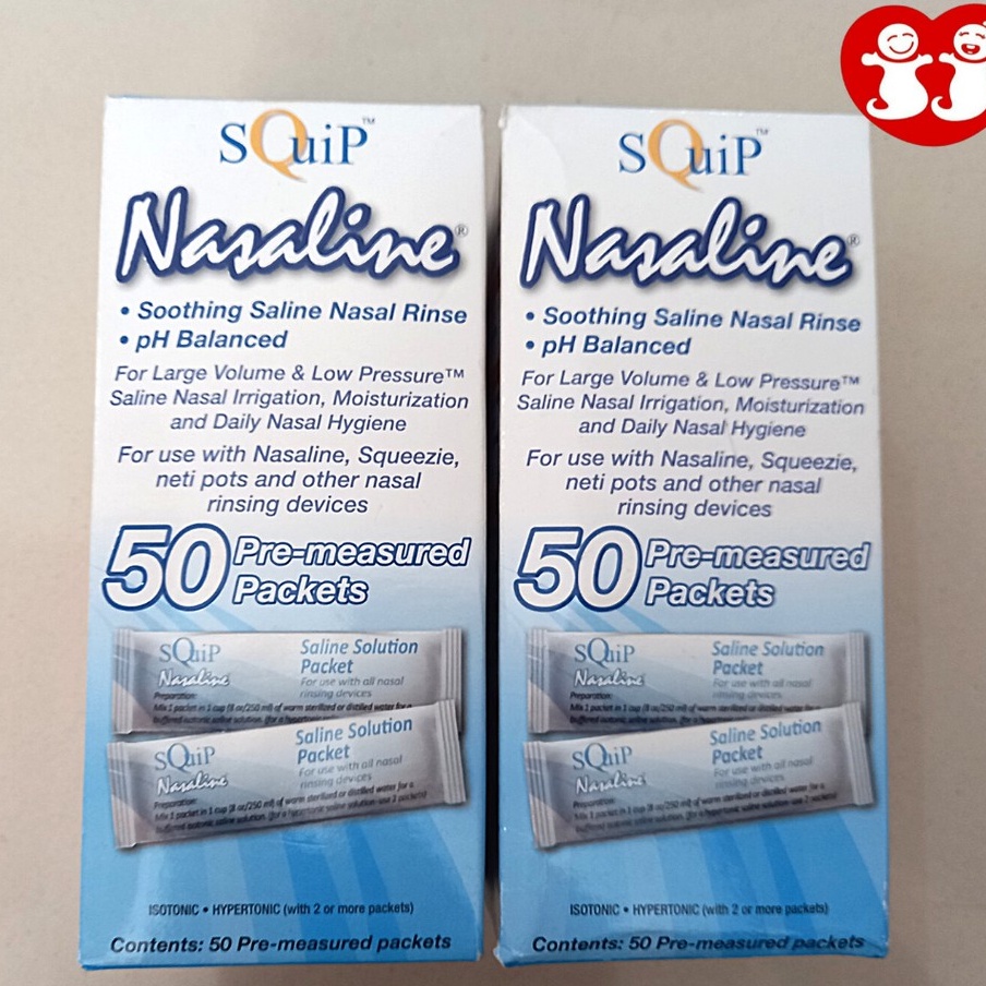 Jual Squip Nasaline Saline Solution Packet 50 Pre-Measured Packets ...