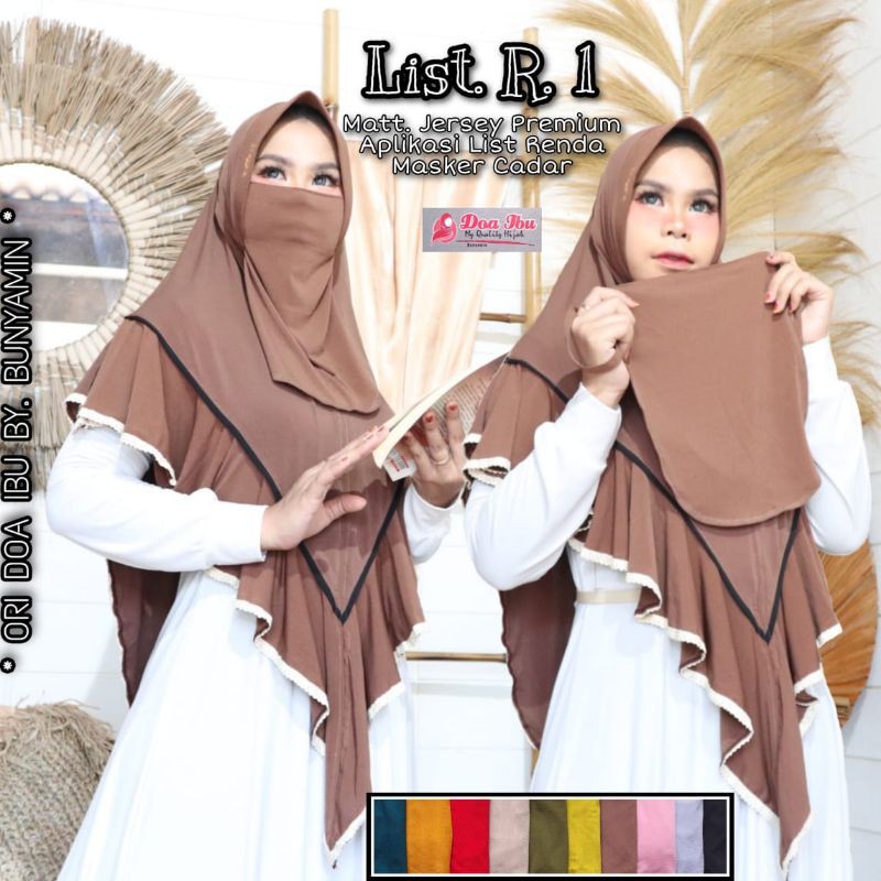 Jual Jilbab hijab kerudung instan Jumbo Doa Ibu DOI List Renda Jumbo ...