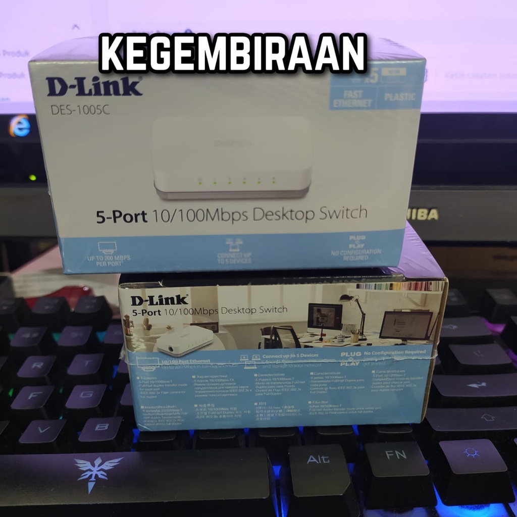 Jual D Link DES-1005C 5-Port 10/100 Mbps Unmanaged Switch - Switch Hub | Shopee Indonesia