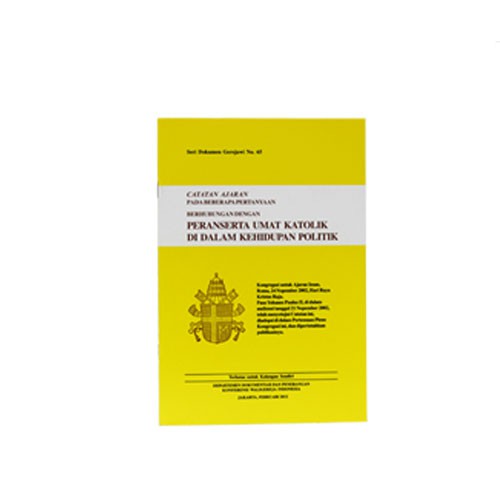 Jual DG-65 Peran serta Umat Katolik di Dalam Kehidupan Politik | Shopee ...