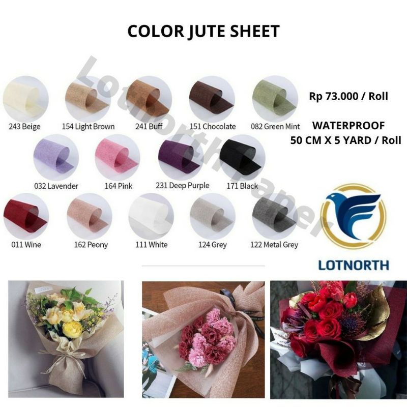 Jual LEMBARAN COLOUR JUTE ROLL | PEMBUNGKUS BUNGA KAIN GONI WARNA ...