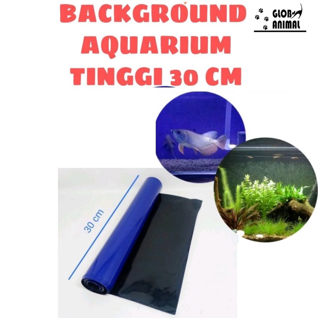 Jual ECER 1METER BACKGROUND AQUARIUM POLOS TINGGI 30CM HITAM BIRU ...