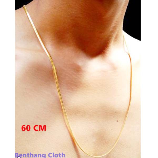 Jual Kalung EMAS Titanium Anti Karat Pipih 60 CM | Shopee Indonesia