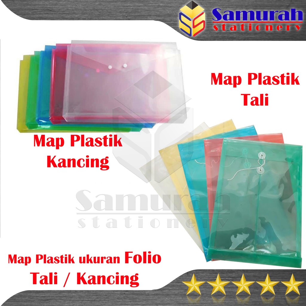 Jual Map Plastik Kancing Folio Punggung Per Lusin / Map Plastik Tali ...