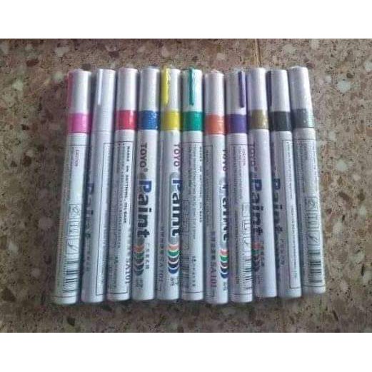 Jual Spidol Ban TOYO Permanent Paint Marker Pen Cat Pulpen Warna Ban ...