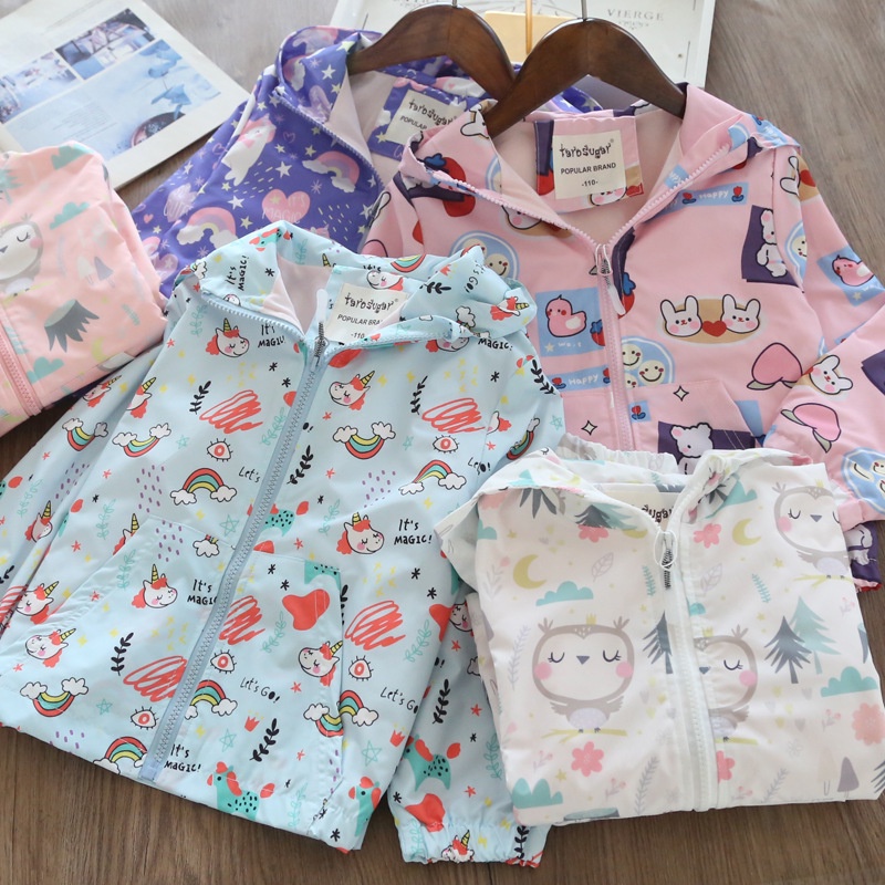 Jual Jacket / jaket anak perempuan motif unicorn rainbow/deer/unicorn ...