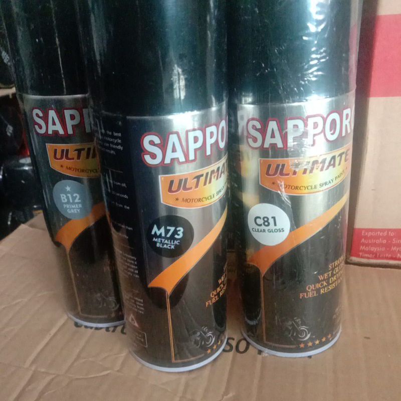 Jual Paket Saporo SAPPORO ULTIMATE M73 Metallic Black Diamond The Shining Hitam Metalik B12 Cat ...