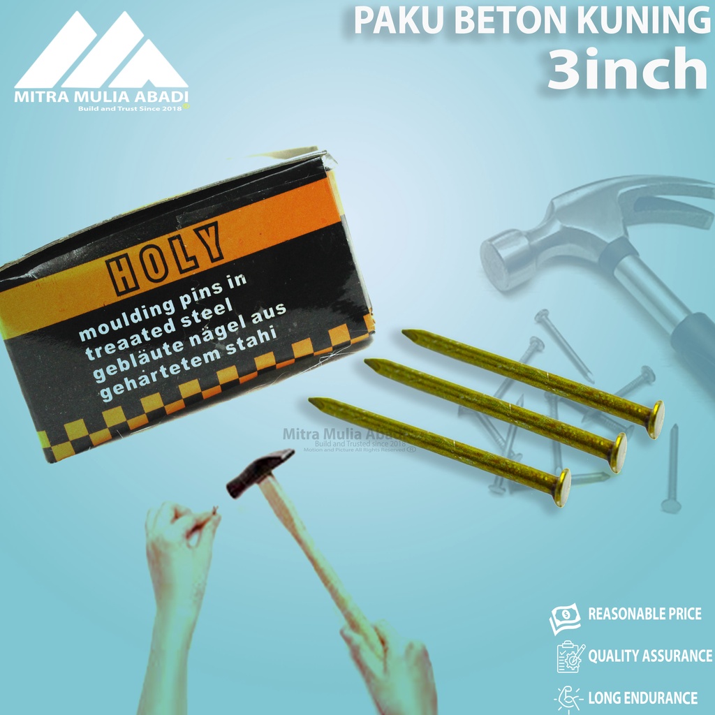 Jual Paku Beton Kuning Holy 3 Inch 7cm-1dus | Shopee Indonesia