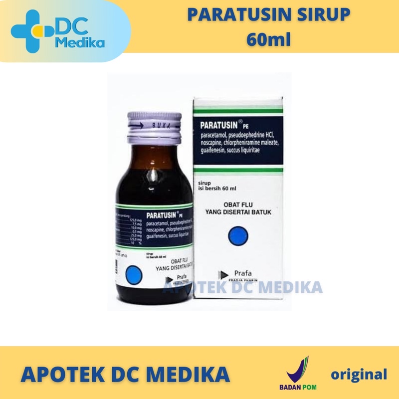Jual PARATUSIN / TABLET / SIRUP / 10 TAB/ 60 ML / FLU / DEMAM / BATUK ...