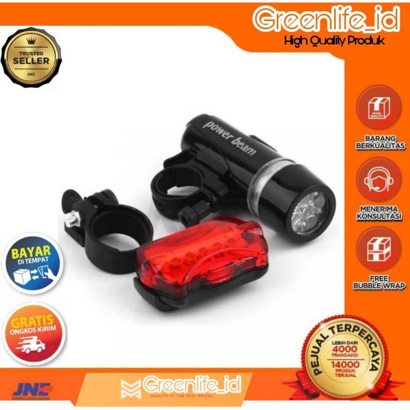 Jual Lampu Sepeda Depan dan Belakang 1 Set (LED) | Shopee Indonesia