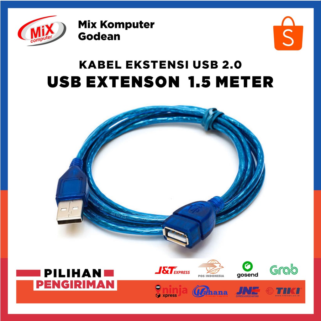 Jual Kabel Extension 1.5 Meter Male - Female Perpanjangan USB 2.0 ...
