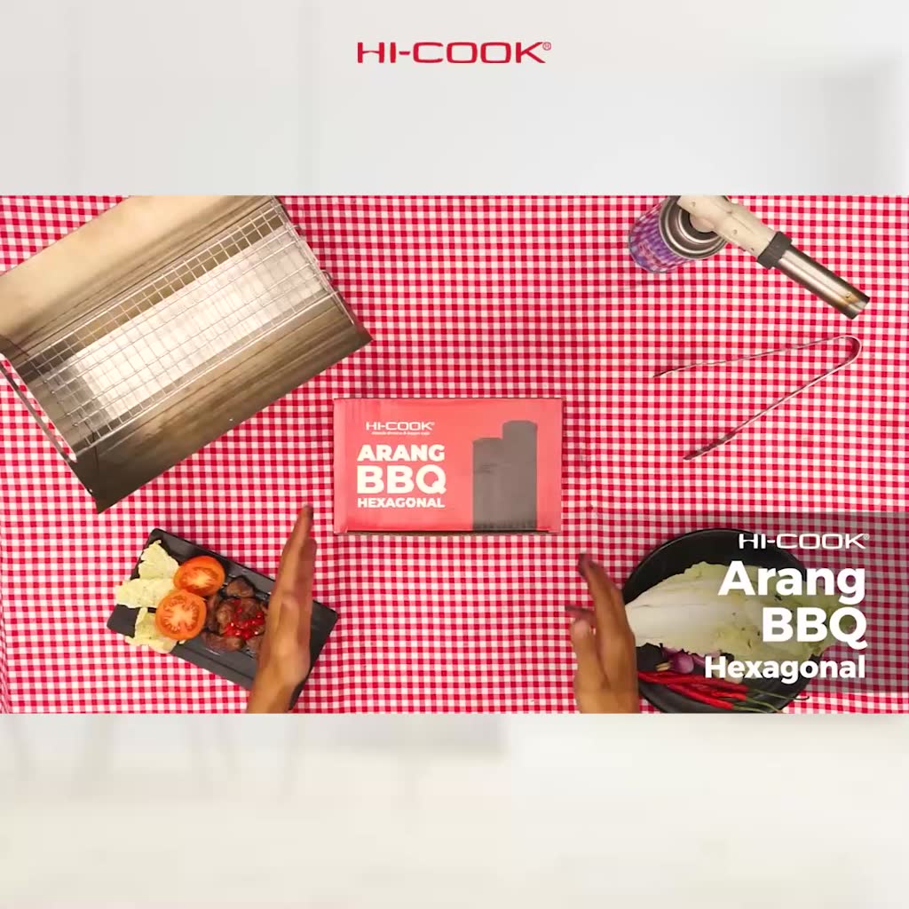Jual Hi-Cook Arang Briket BBQ Hexagonal Premium Quality 1 Box Berat 1,6 ...