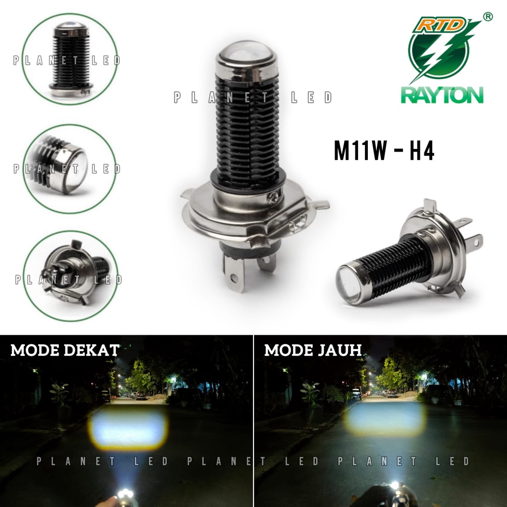 Jual RTD Rayton M11W-H4 Lampu Utama / Lampu Depan Motor LED AC DC Type ...