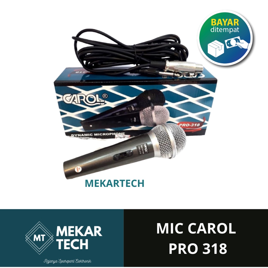 Jual MICROPHONE KABEL CAROL PRO-318 MIC CAROL PRO 318 | Shopee Indonesia