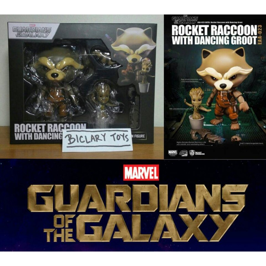 Jual Egg Attack Rocket Raccoon With Dancing Groot EAA-023 Beast Kingdom ...