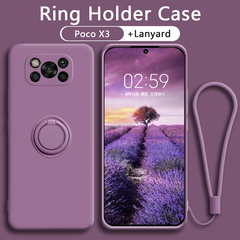 Jual Xiaomi Poco X3 NFC / PRO Case Matte Ring Holder Liquid Silikon ...