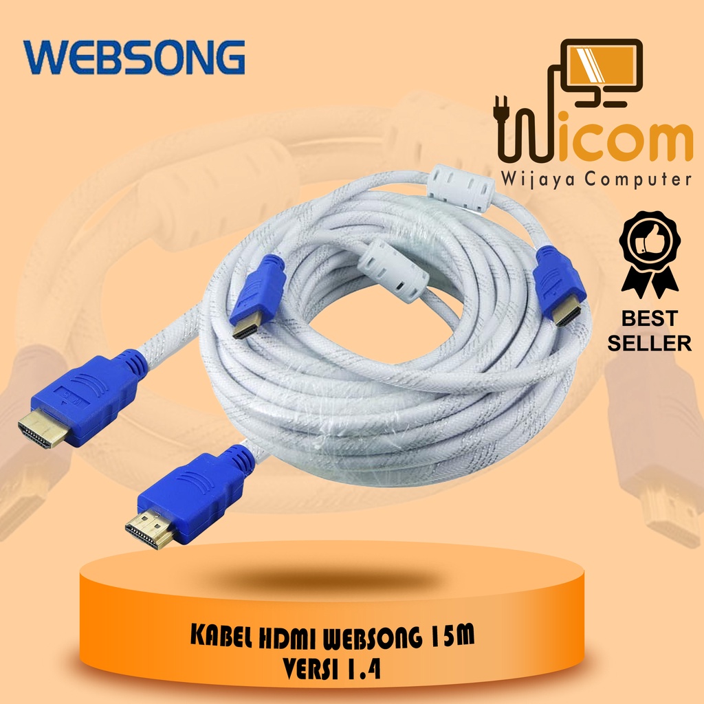 Jual KABEL HDMI WEBSONG 15 METER (HDMI TO HDMI) | Shopee Indonesia