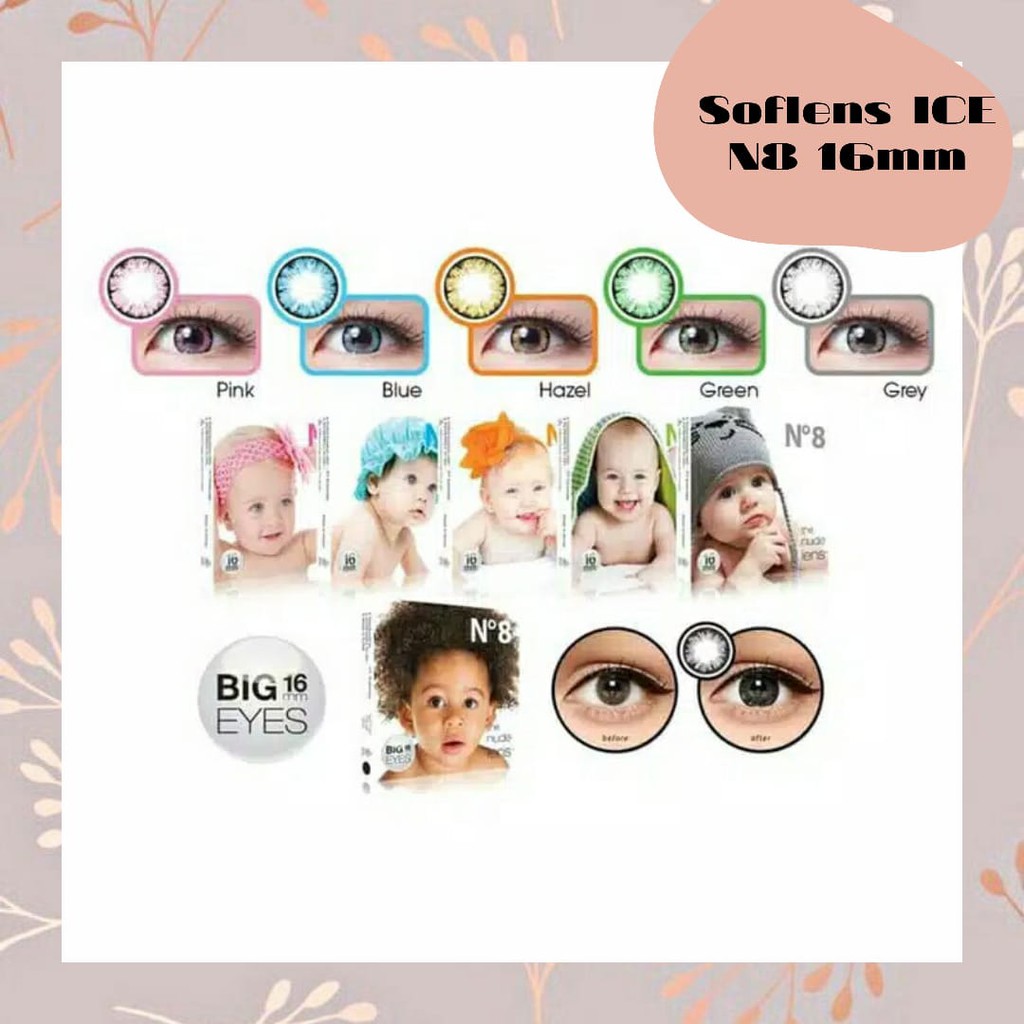 Jual PROMO!! Softlens ICE N8 NORMAL / ICE N8 BIG EYES 16MM murah ...