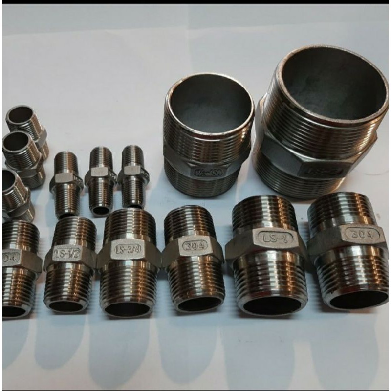 Jual Double nepel / Nipple stainless 304 drat 1" inch dobel nepel ...