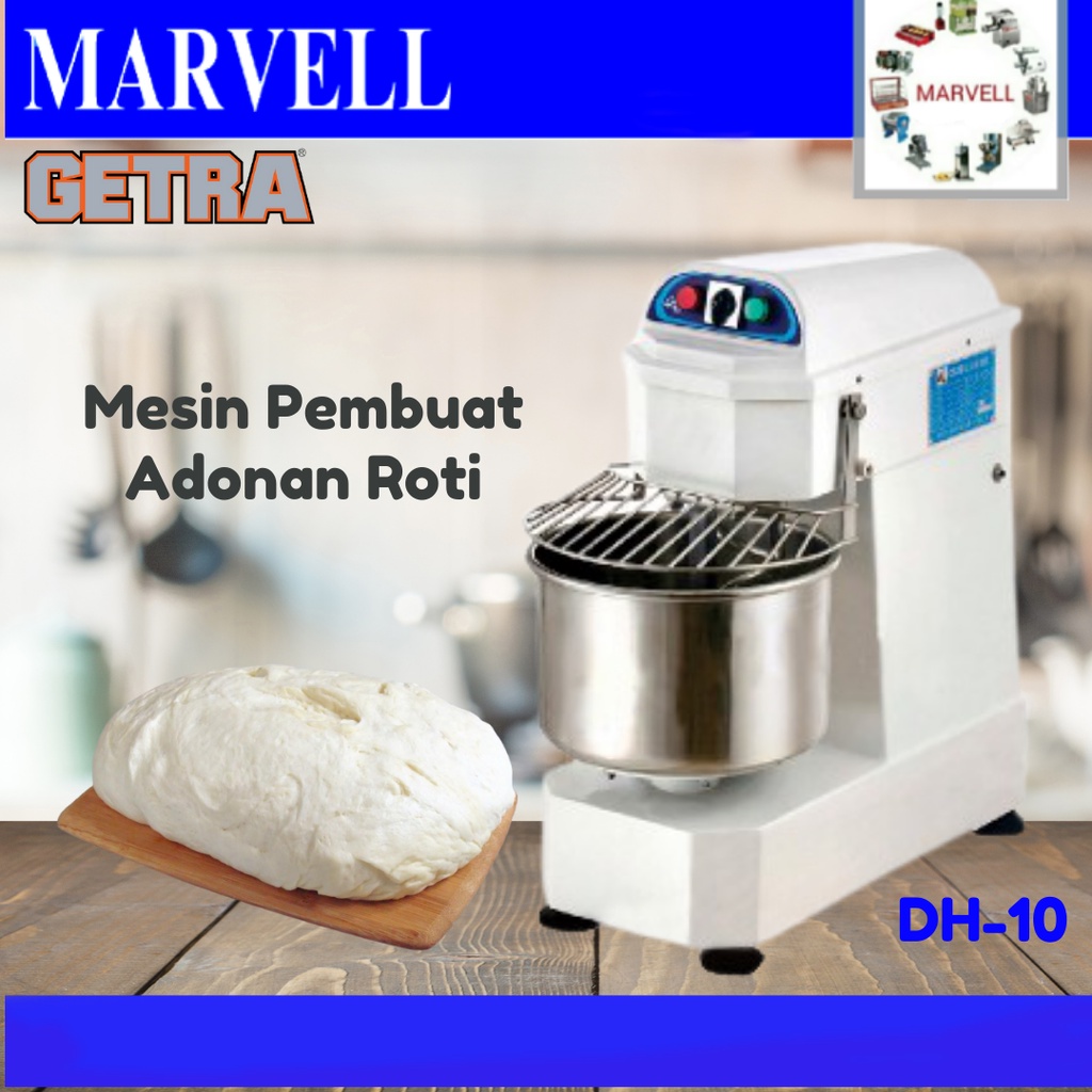 Jual SPIRAL MIXER GETRA DH-10 MIXER ADONAN ROTI KAPASITAS 10L GARANSI ...