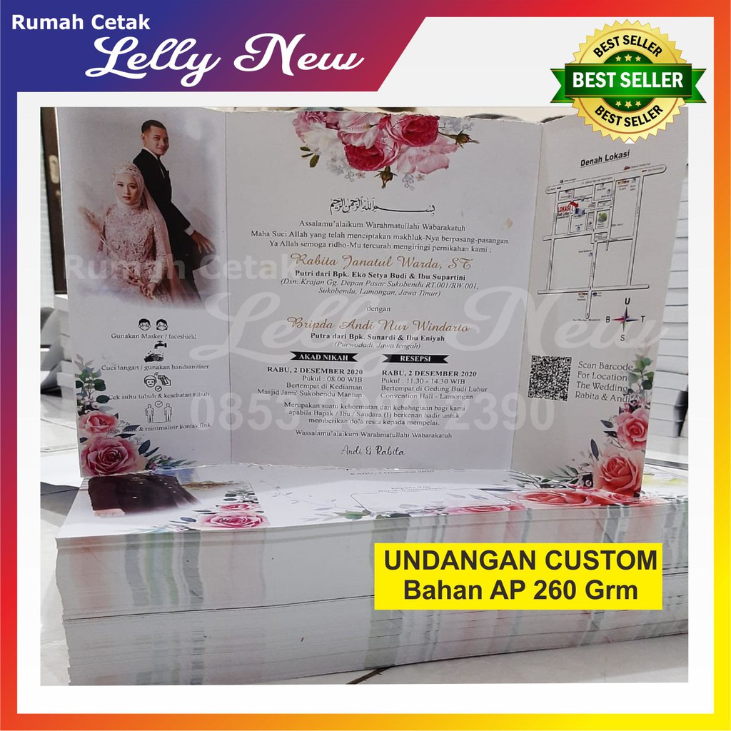 Jual UNDANGAN CUSTOM (Bahan Art Paper 260 Grm) | Shopee Indonesia