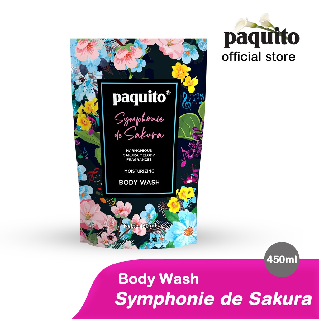Jual Paquito Symphonie de Sakura Body Wash Sabun Cair - Refill 450 mL ...