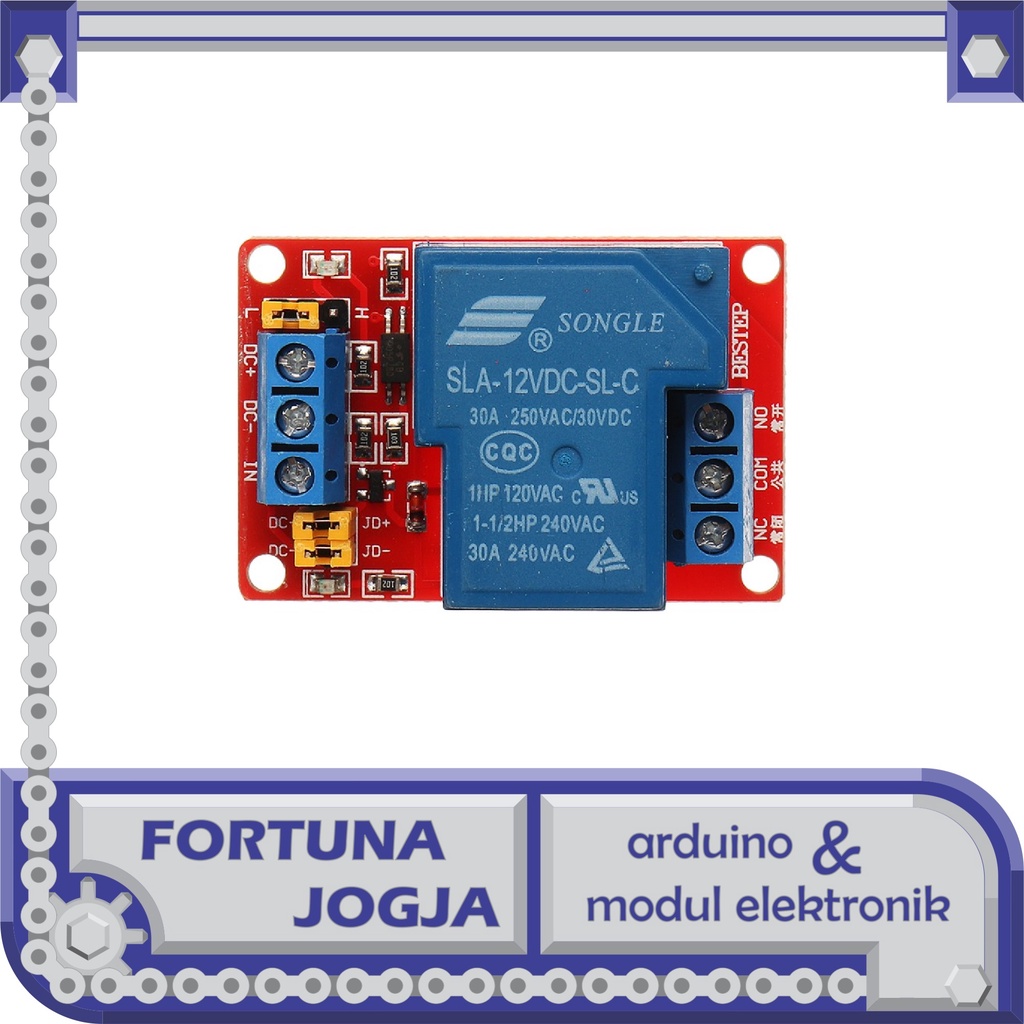 Jual Modul Relay 1 Channel DC 5V 12V 24V 30A Hi-Lo Input Optocoupler ...