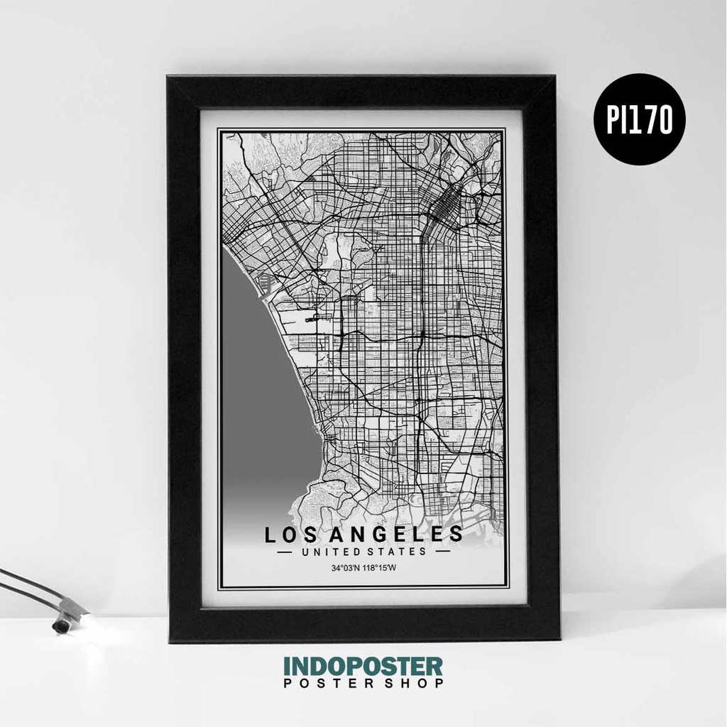 Jual Poster Peta Aesthetic Map Atlas Minimalis Line Art Monochrome Kota ...