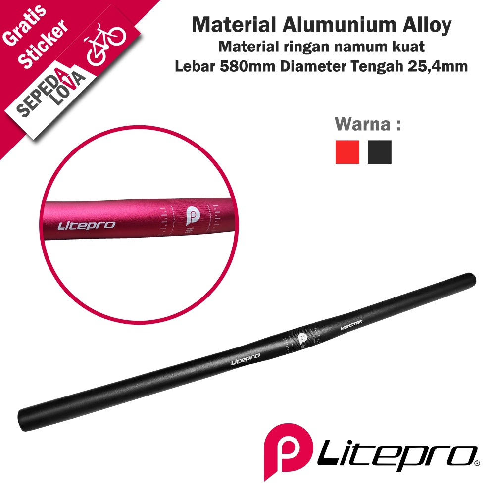 Jual Handlebar Stang Sepeda Litepro Monster AL6061 Alloy | Shopee Indonesia