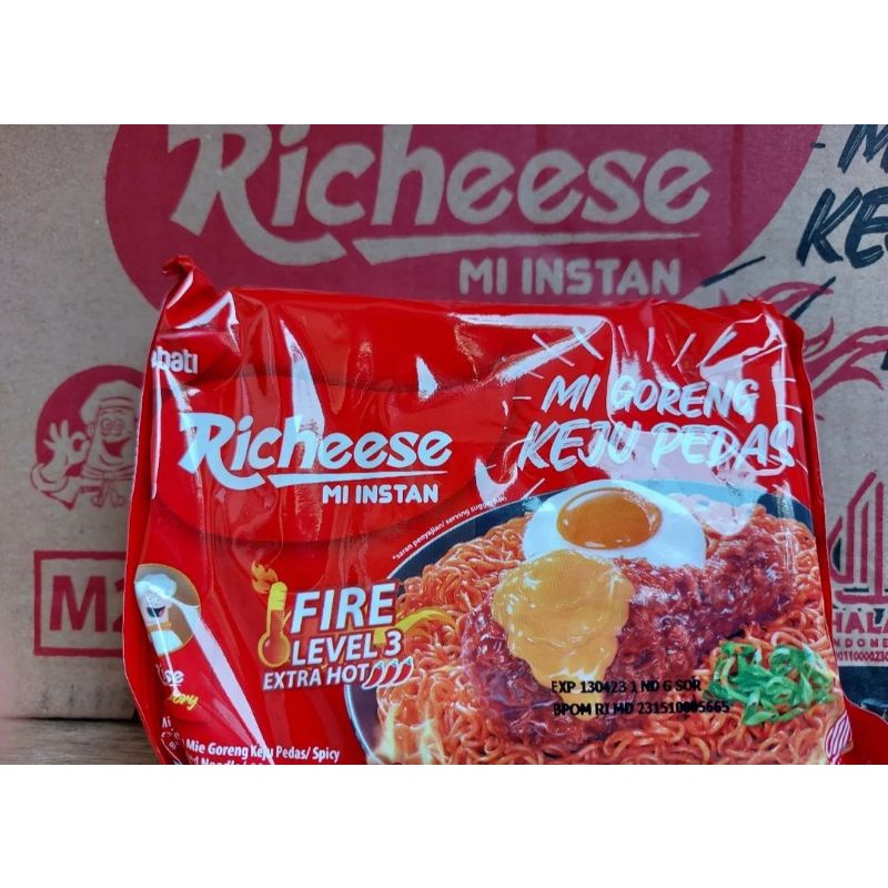Jual MI RICHEESE MIE GORENG KEJU PEDAS FIRE LEVEL 3 (BOX) | Shopee ...