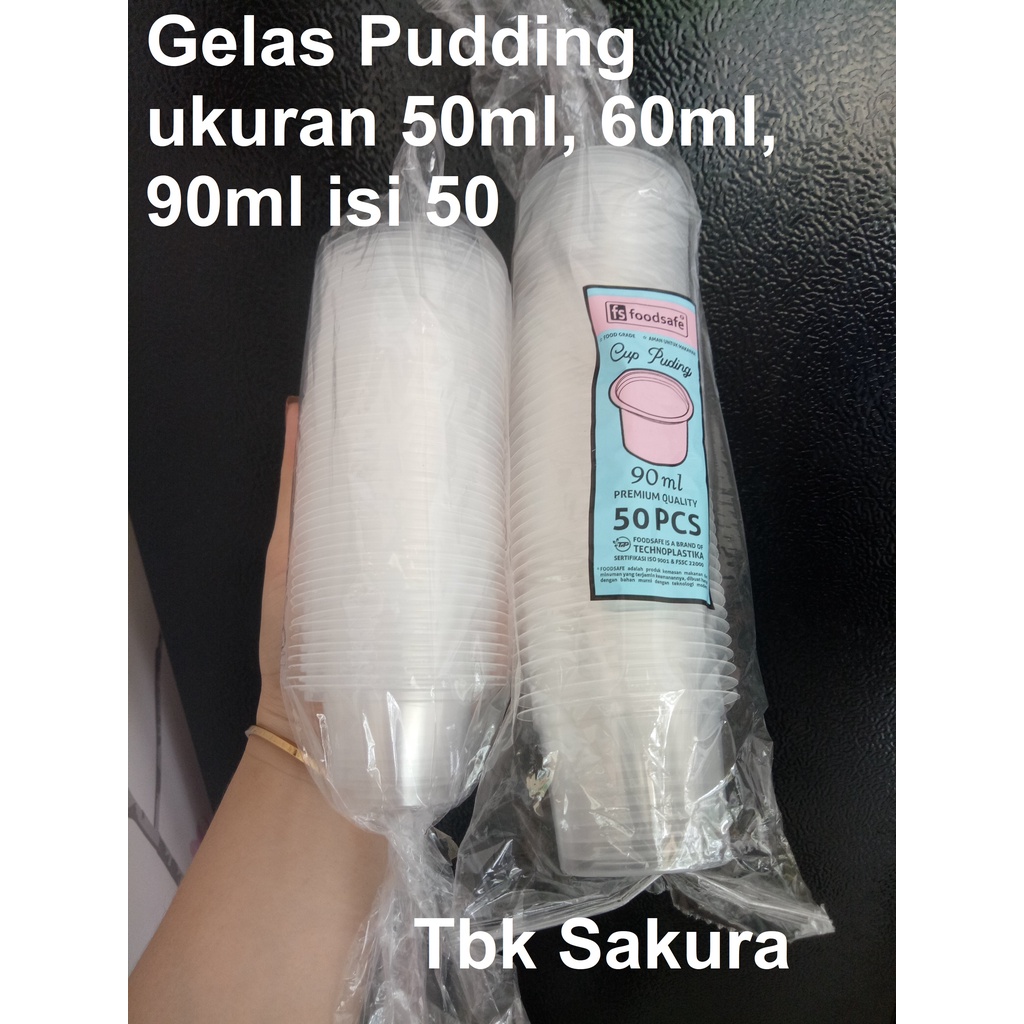 Jual Cup Pudding / Cup Es krim isi 50pcs 50ml 65ml 90ml / Tutup dijual ...