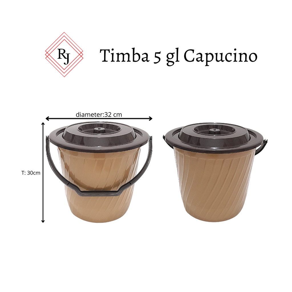 Jual Timba Plastik / Ember Air 5 Galon 19 Liter Coklat Capucino ...
