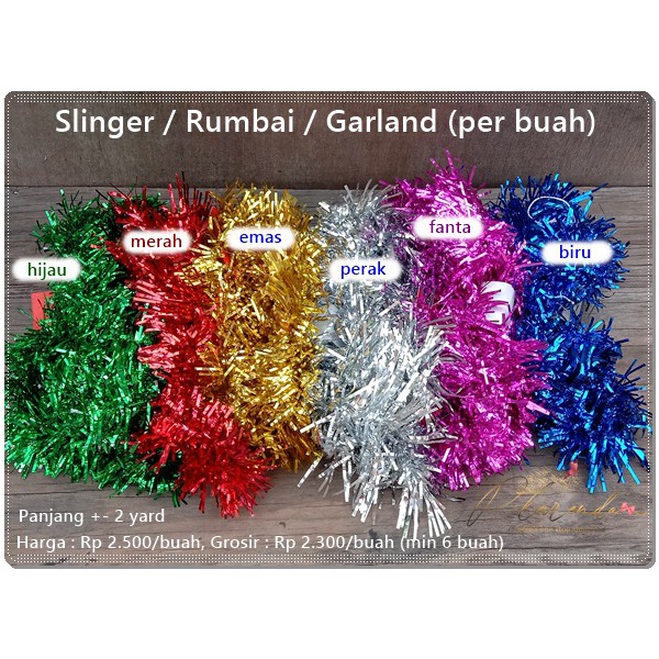 Jual SLING-05 : Slinger / Rumbai / Garland 2 yard (per buah) | Shopee ...