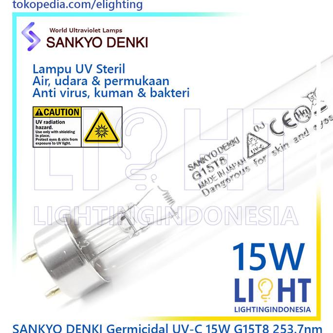 Jual Lampu Uv Steril Anti Virus 15W Sankyo Denki G15T8 Uv-C Germicidal ...