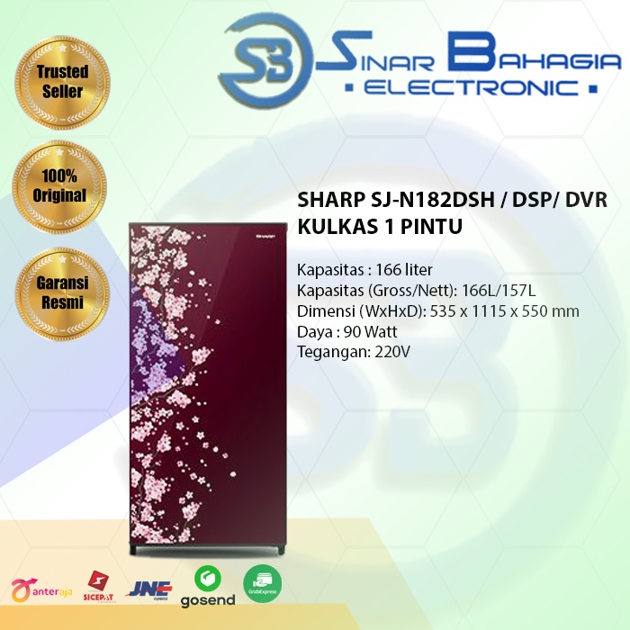 Jual SHARP SJ-N182DSH KULKAS 1 PINTU (NEW) ( KHUSUS BANDUNG) | Shopee ...