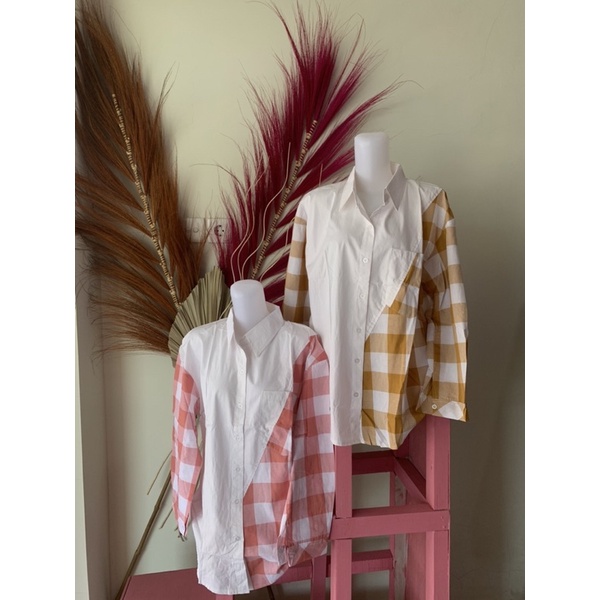 Jual Shayna Top - Kemeja kotak-kotak | Shopee Indonesia