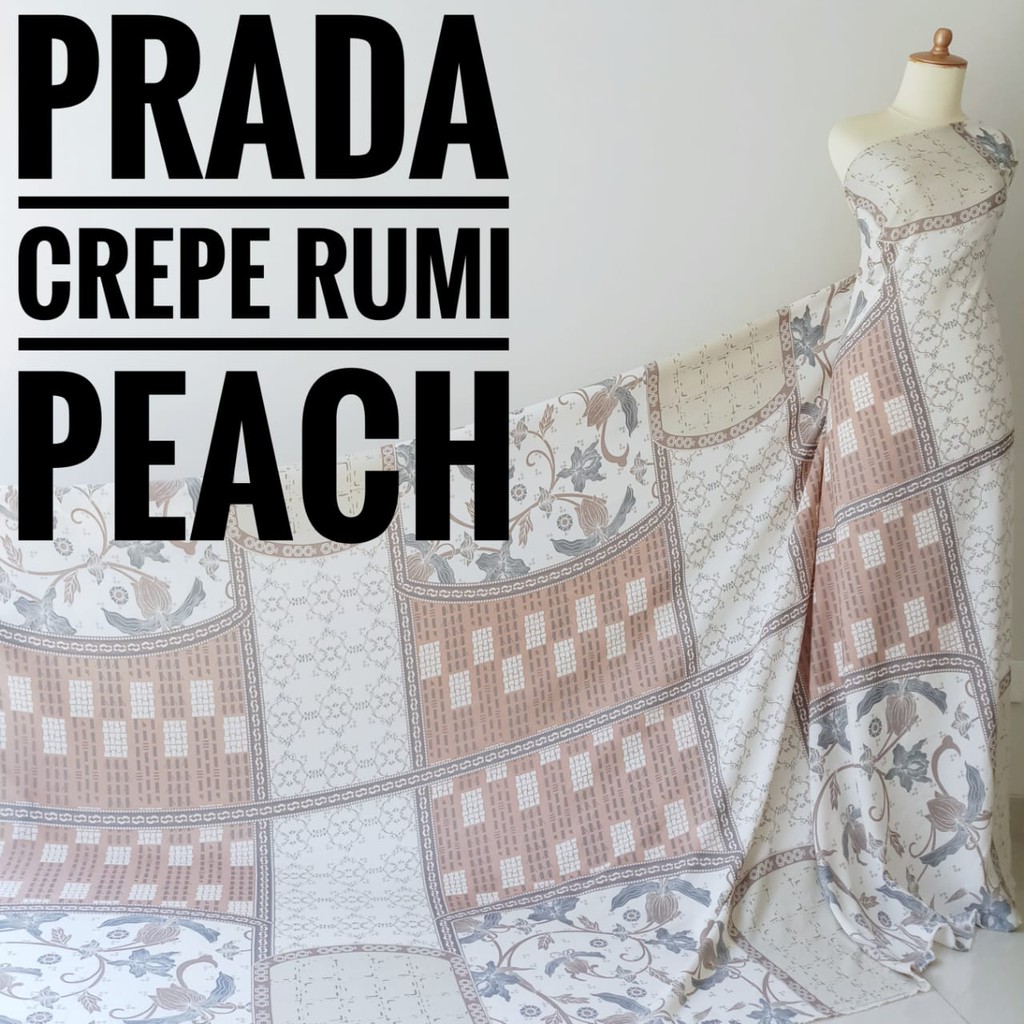 Jual LAST STOCK Kain Meteran Prada Crepe Rumi Peach (0.5M) | Shopee ...