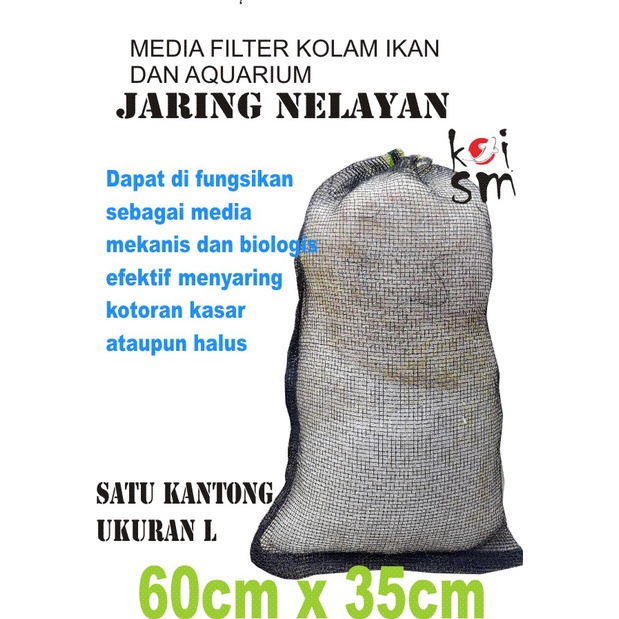 Jual Jaring nelayan 1kg (kantong L ) media filter kolam dan aquarium ...