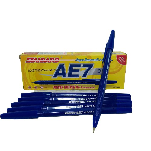 Jual Pulpen Standard - Ballpoint Standard AE-7 Biru Pack 12 PCS | Shopee Indonesia
