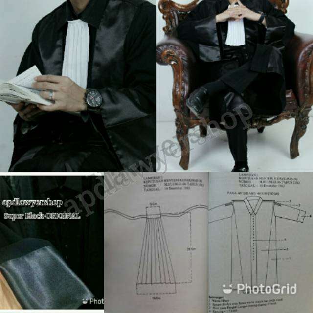 Jual Toga Advokat Toga Pengacara + Dasi Toga Bahan Eksclusive Black Jet ...