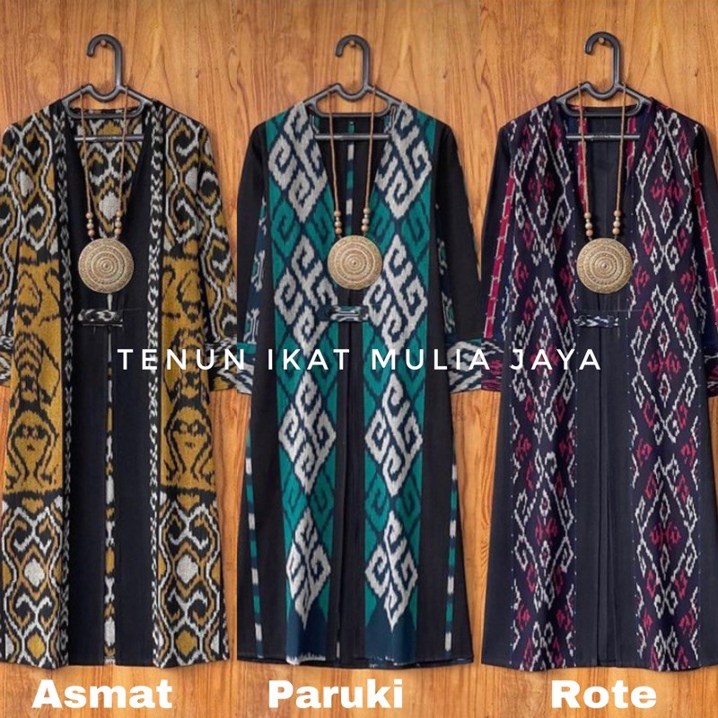 Jual long outer batik tenun original cardigan wanita | Shopee Indonesia