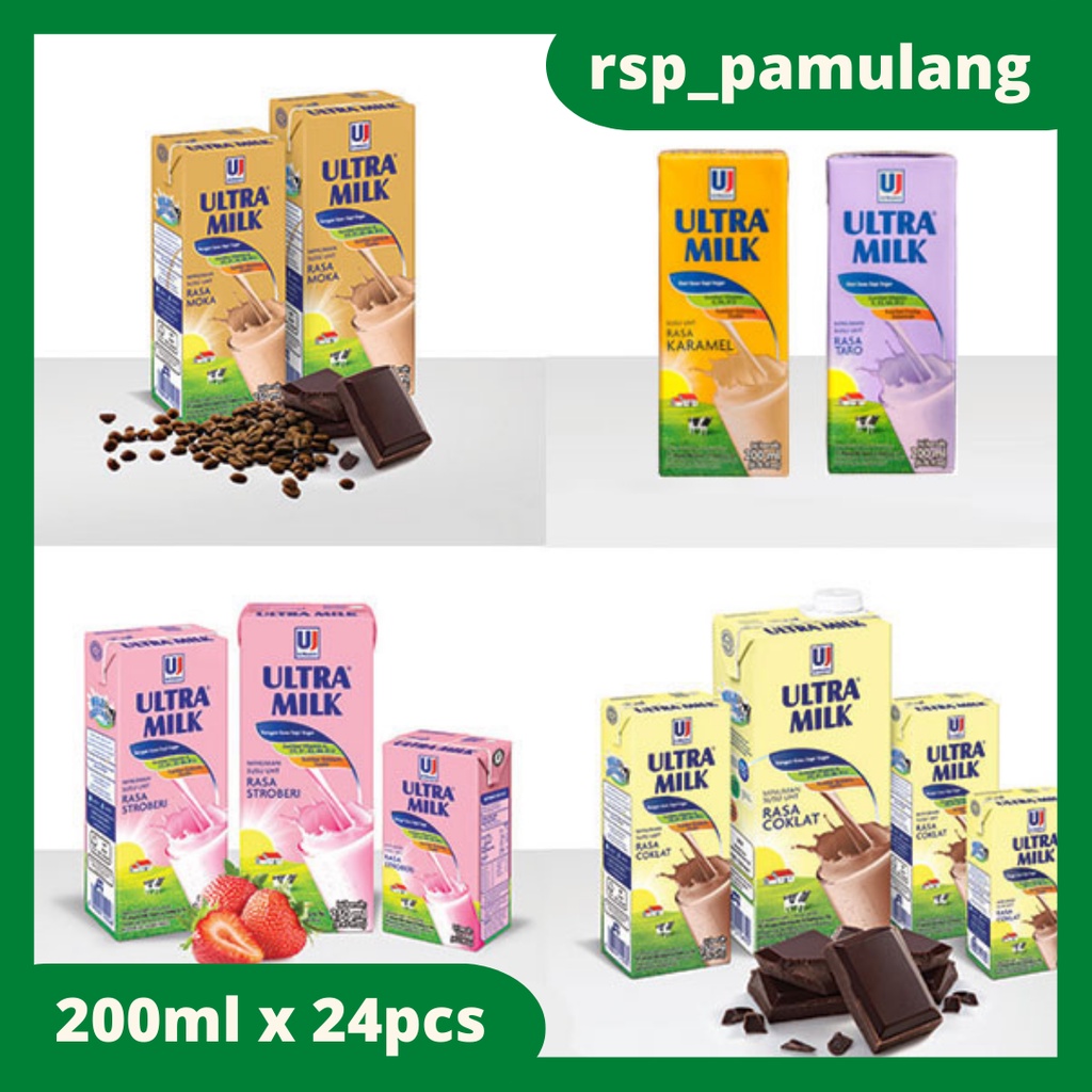 Jual Ultra Milk UHT 200ml X 24 (Full Cream/Cokelat/Stroberi/Karamel ...