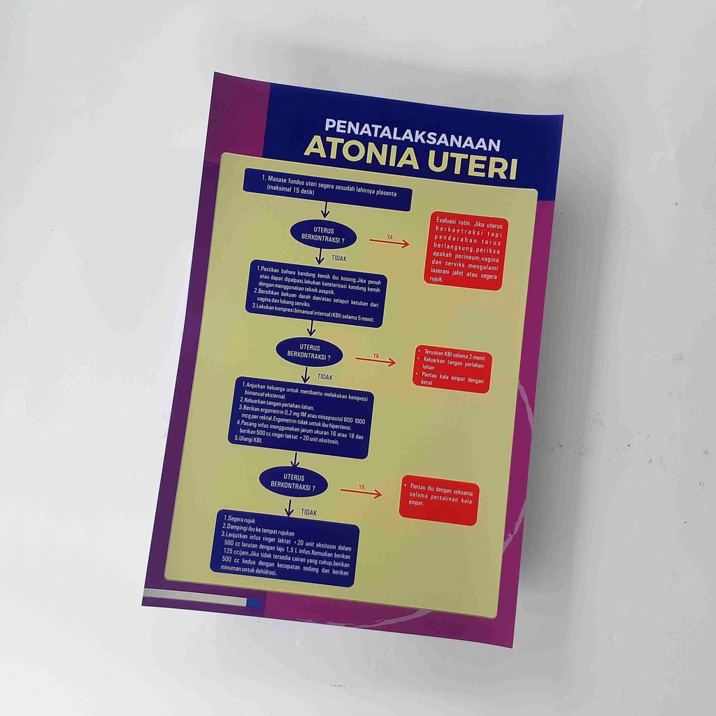 Jual Poster Kebidanan : Penatalaksanaan Atonia Uteri, Poster Alur ...
