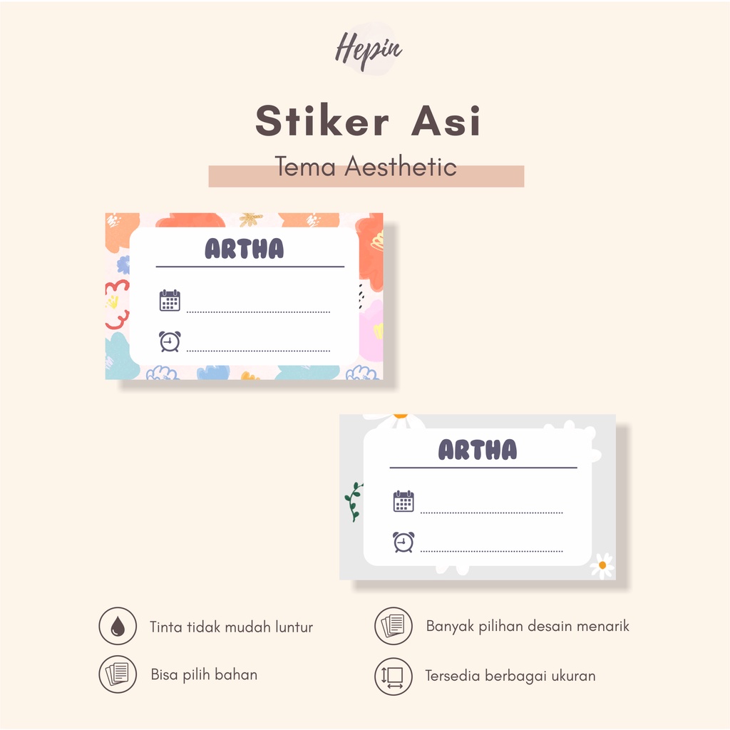 Jual (90 pcs) Murah/Stiker ASI/label botol ASI tema AESTHETIC/label ...