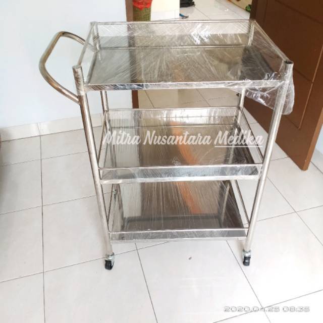 Jual Troli instrumen 3 susun Troli Tindakan 3 rak | Shopee Indonesia