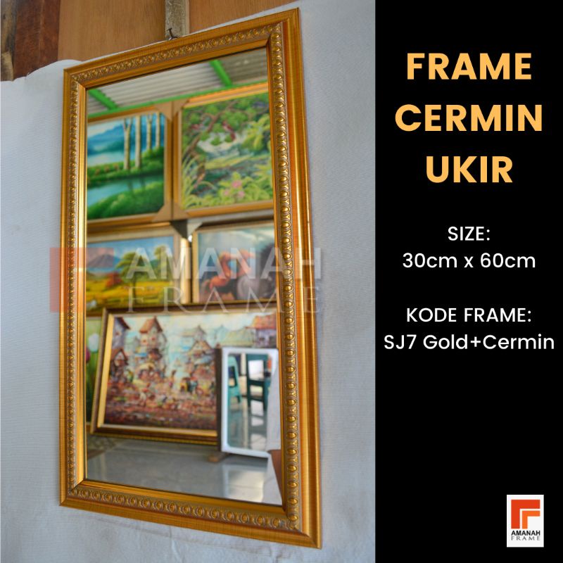 Jual Amanah Frame - Bingkai Figura Cermin Ukir 30 x 60 cm warna gold ...